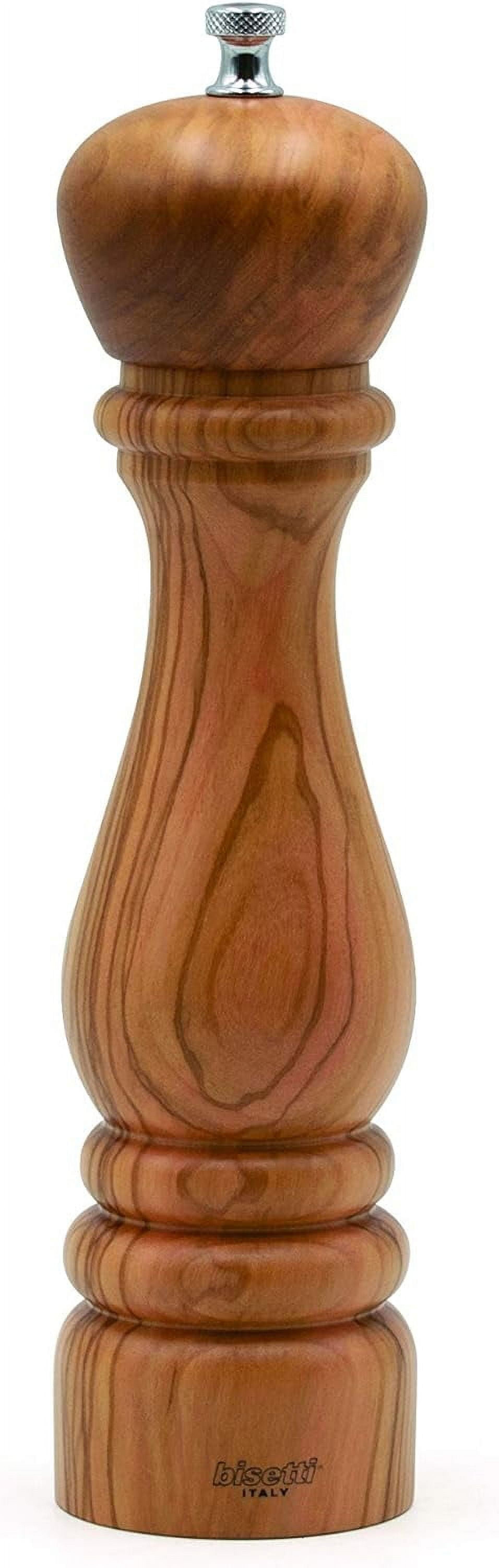 Bisetti Imperia 9.8 Inch Olive Wood Salt Mill With Adjustable Grinder ...
