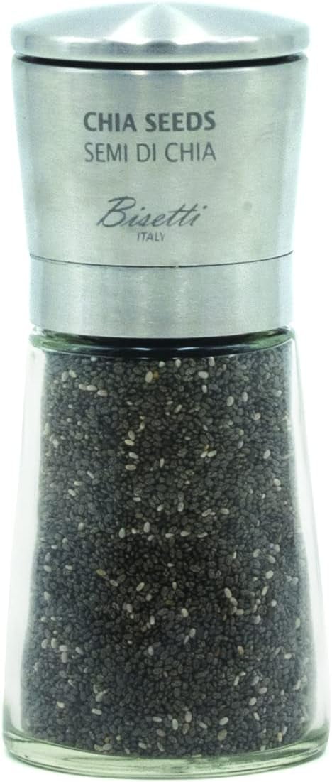 Bisetti La Spezia 13 cm / 5.7 Inch Glass Bottle Chia Seed Mill With ...