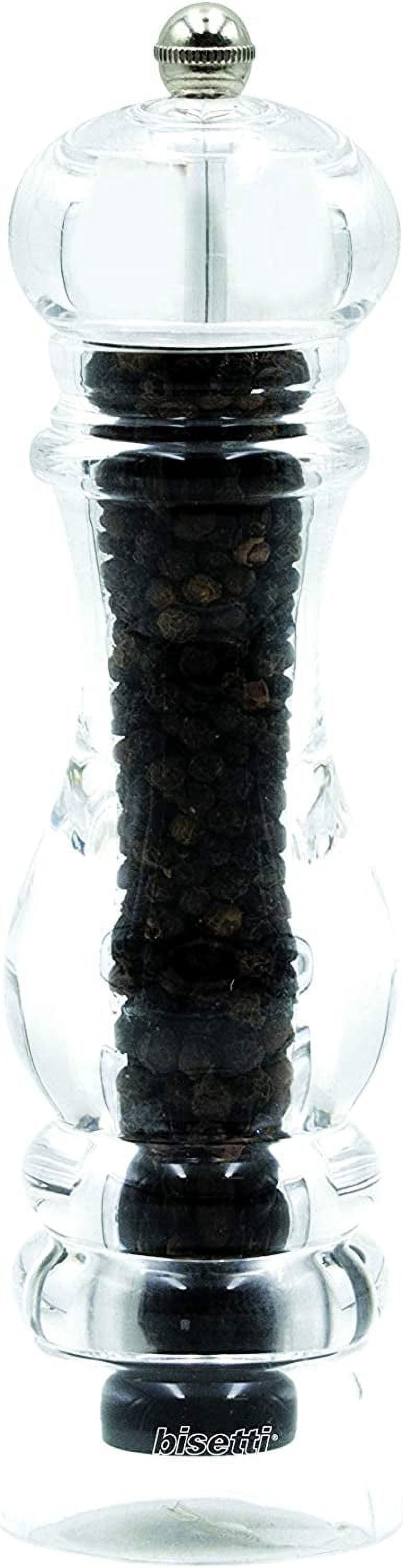 Bisetti Milano 8.7 Inch Clear Acrylic Pepper Mill With Adjustable ...