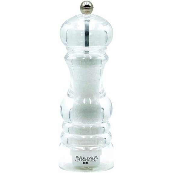Bisetti Milano Adjustable Salt Mill Grinder, 6.9 Inch, Clear - Walmart.com