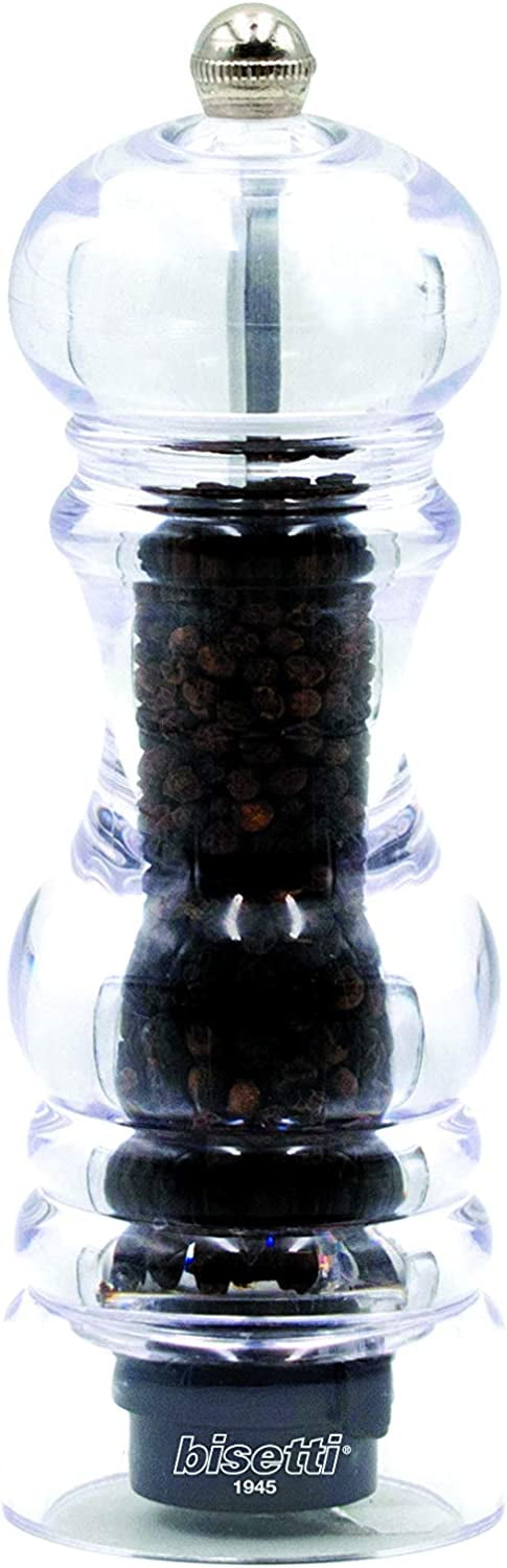 Bisetti Milano Adjustable Salt Mill Grinder, 6.9 Inch, Clear. - Walmart.com