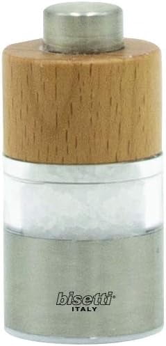 Bisetti Mini Orta Adjustable Salt Mill Grinder, 2.5 Inch, Brown ...