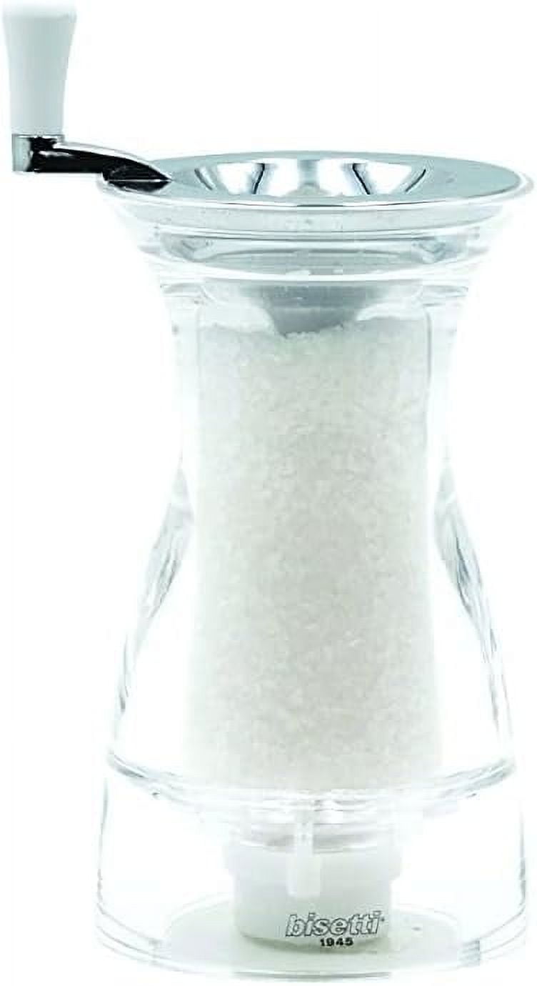 Bisetti Pesaro Urbino 6.9 Inch Clear Acrylic Salt Mill With Adjustable ...