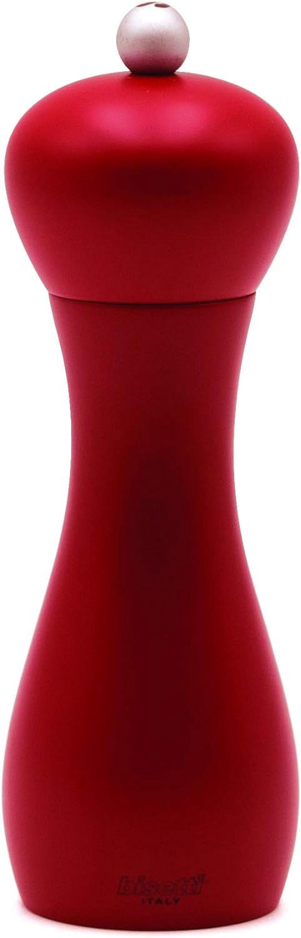Bisetti Rimini 13 cm / 7 Inch Red Beech Wood Salt Mill With Adjustable ...