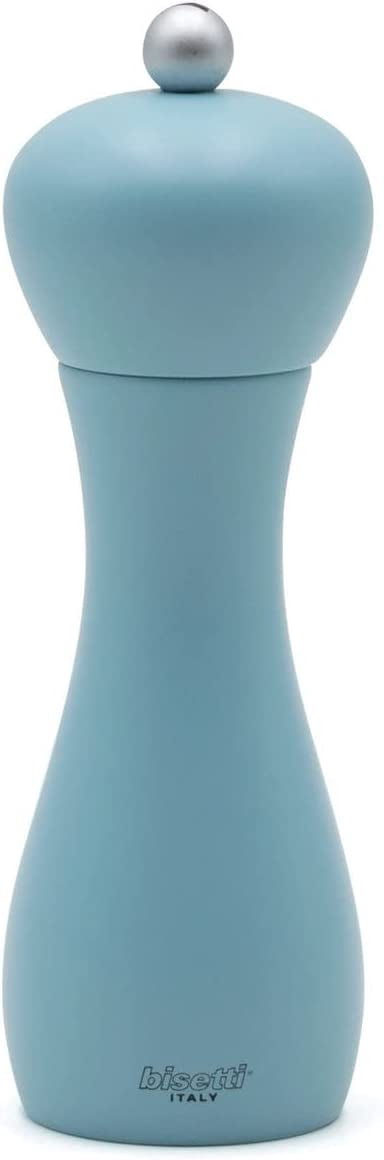 Bisetti Rimini 18 cm / 7 Inch Blue Beech Wood Pepper Mill with ...