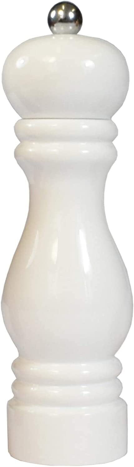 Bisetti Sorrento 7.5 Inch White Lacquered Salt Mill With Adjustable ...