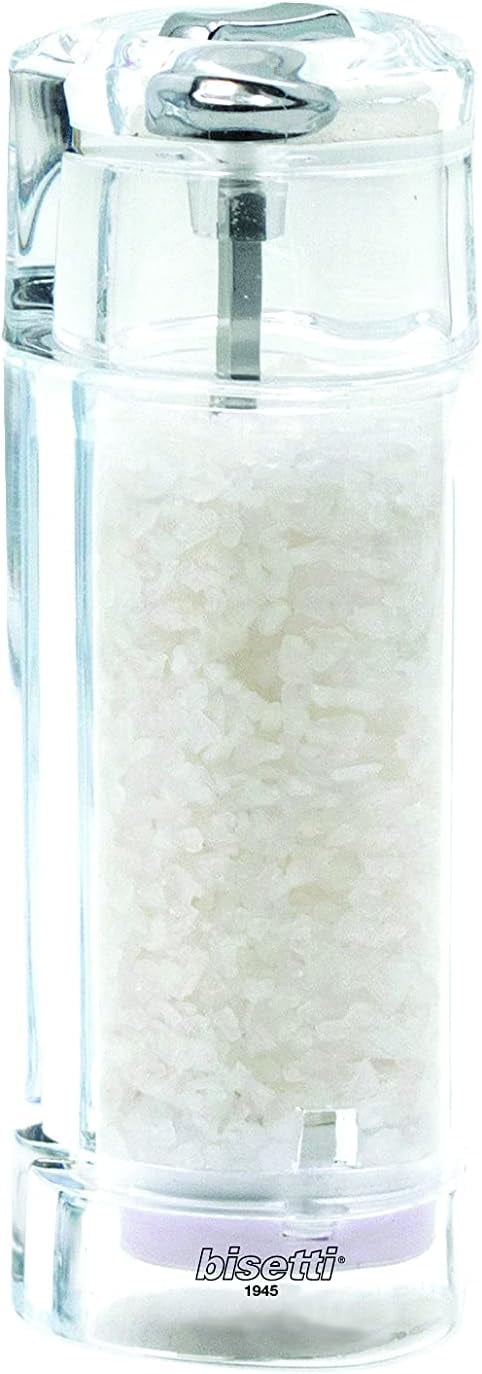 Bisetti Torino 5.9 Inch Acrylic Salt Mill With Adjustable Ceramic ...