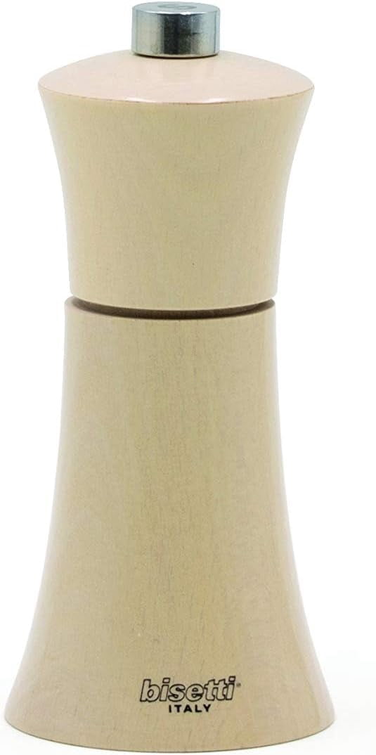 Bisetti Verona 13 cm/ 5.12 Inch White Lacquered Salt Mill With ...