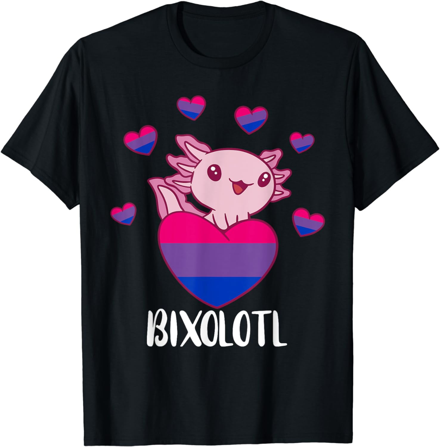 Bisexual Axolotl Heart Bisexuality Bi Bisexual Flag LGBTQ T-Shirt ...