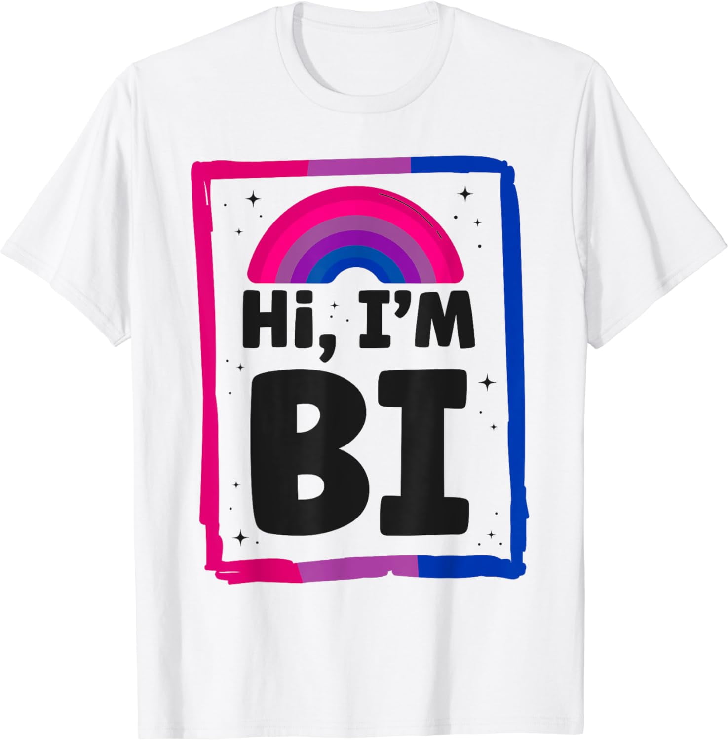 Bisexual Bi Pride Flag Hi, I'M Bi T-Shirt - Walmart.com