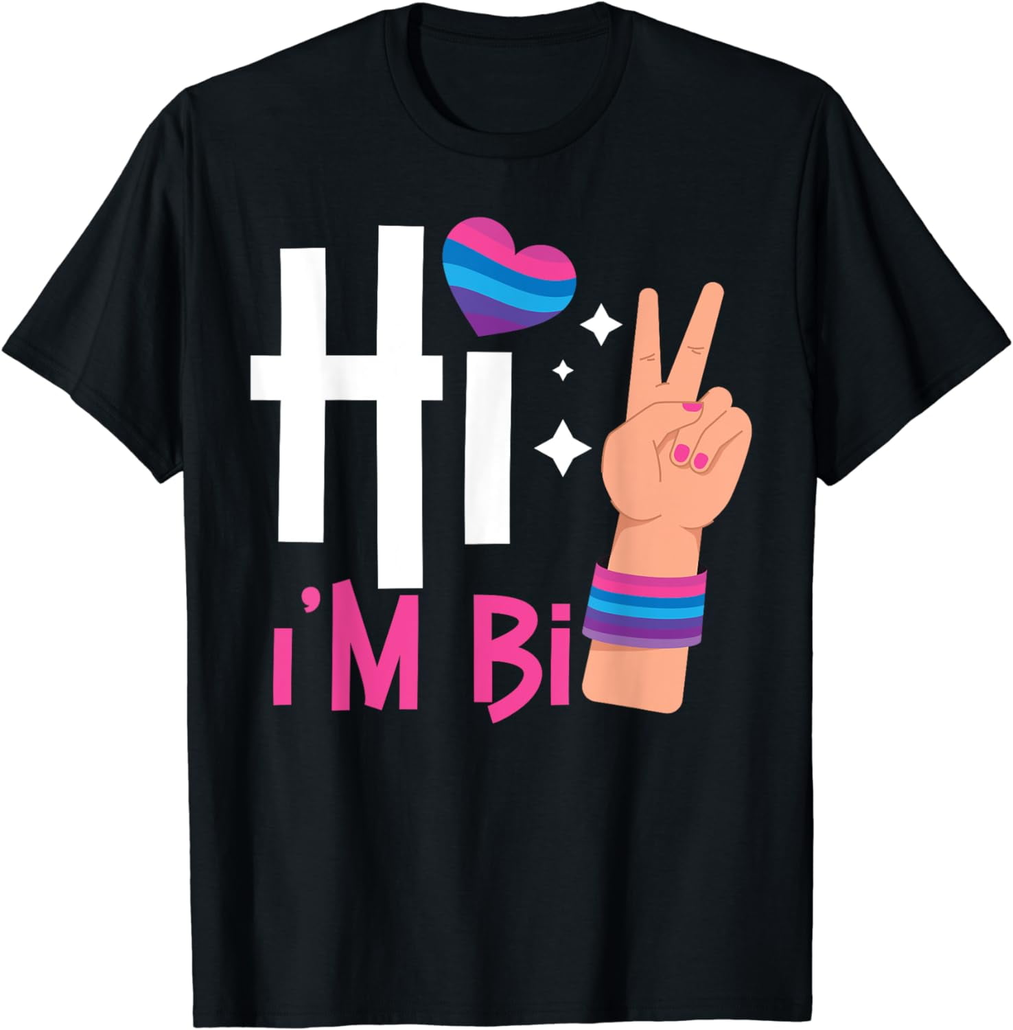 Bisexual Bi Pride Flag Hi, I'M Bi T-Shirt - Walmart.com