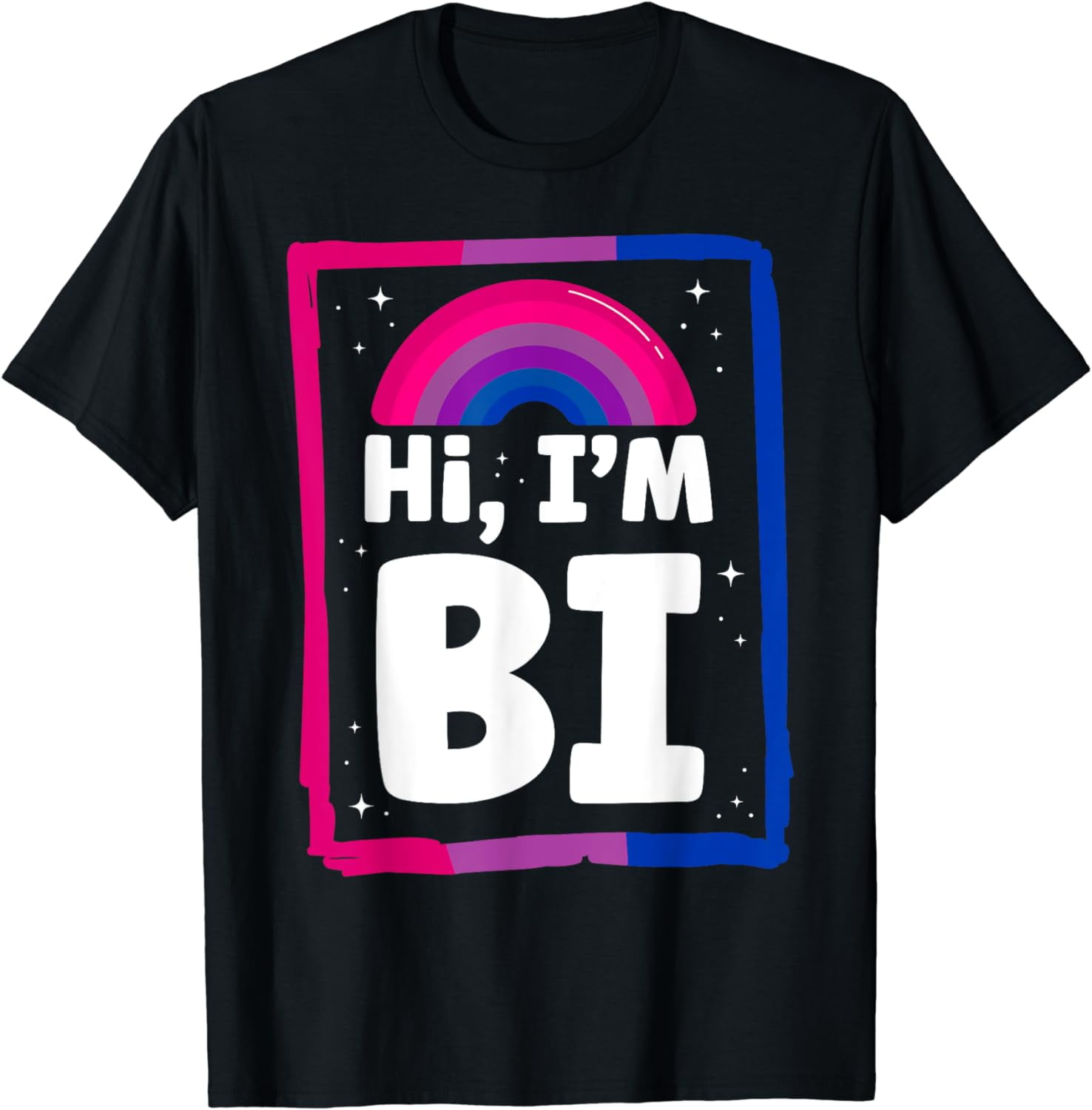 Bisexual Bi Pride Flag Hi, I'M Bi T-Shirt - Walmart.com