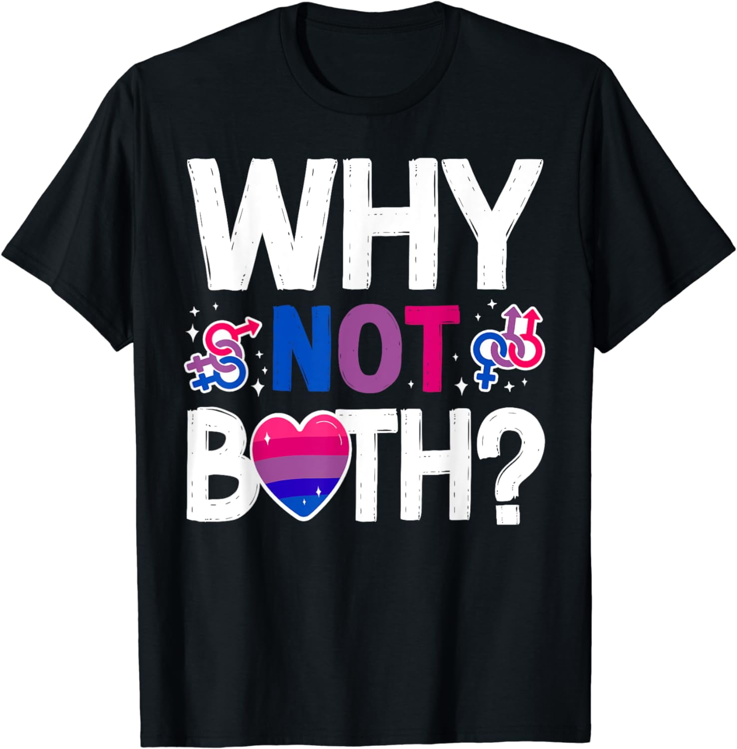Bisexual Bi Pride Flag Why Not Both? T-Shirt - Walmart.com