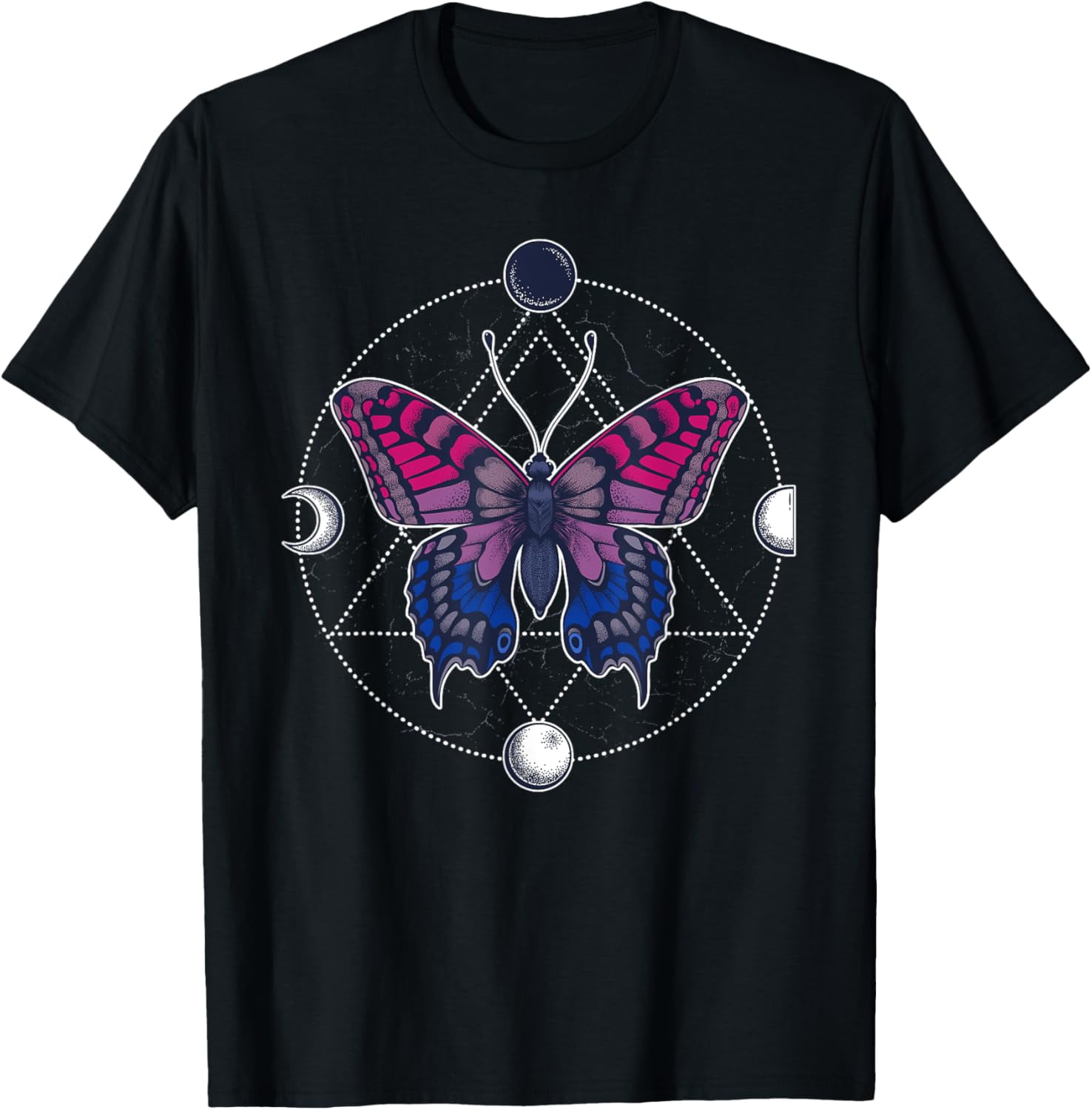 Bisexual Butterfly Bi Pride Flag LGBT Moon Subtle Gay T-Shirt Tops Tee ...