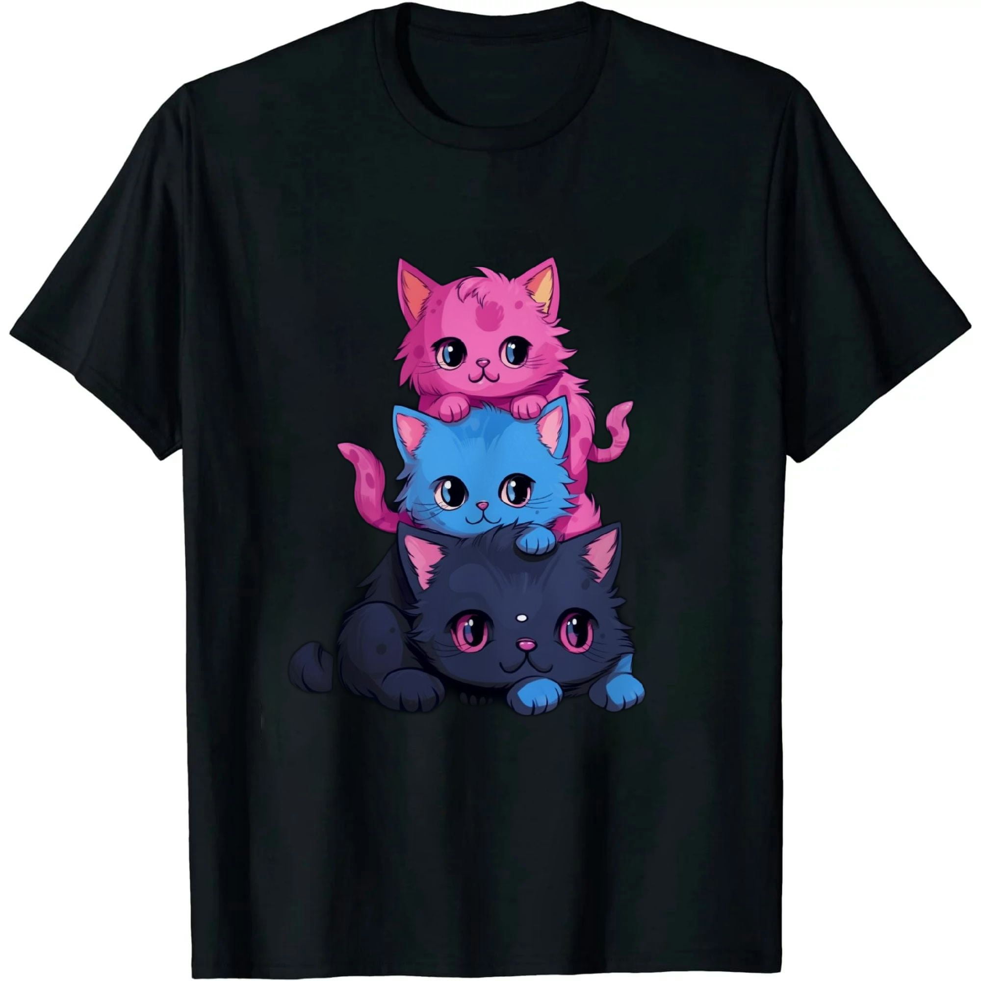 Bisexual Cat LGBT Kawaii Anime Kitten Bi Pride Flag T-Shirt - Walmart.com
