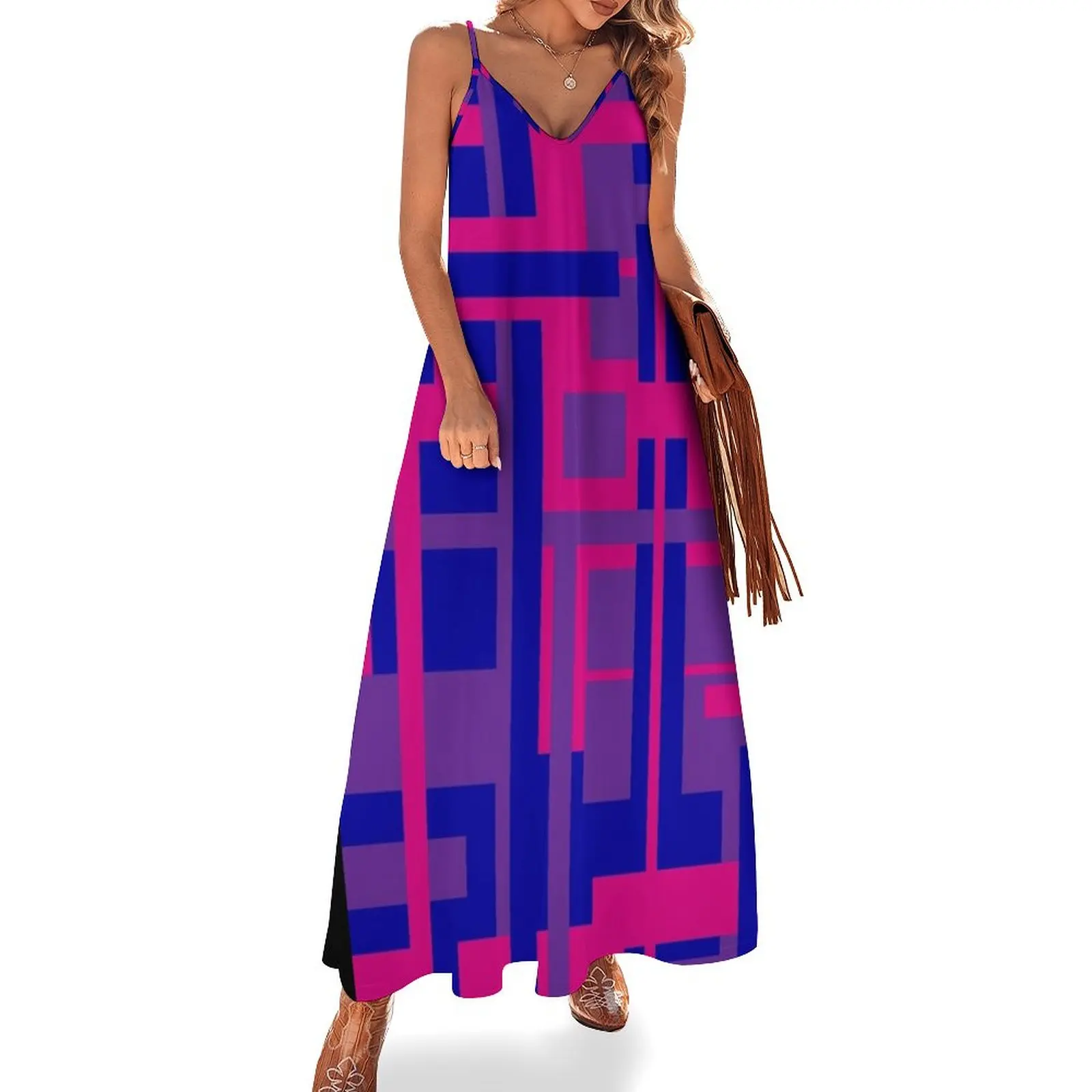 Bisexual Flag Abstract Sleeveless Dress Dress woman long dresses for ...