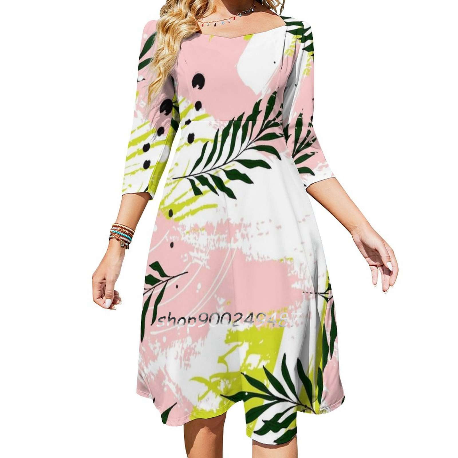 Bisexual Flag ( Blurred ) Square Neck Dress New Plus Size Elegant Women ...