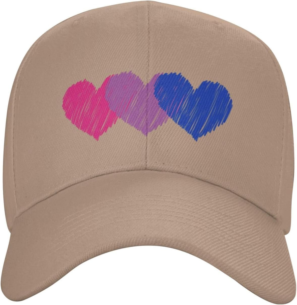 Bisexual Flag Hearts Love LGBT Bi Pride Black Hat for Men Outdoor Hat ...