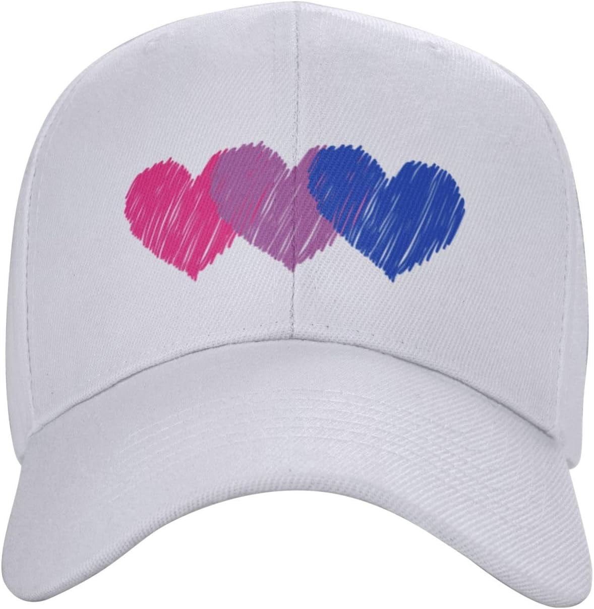 Bisexual Flag Hearts Love LGBT Bi Pride Black Hat for Men Outdoor Hat ...