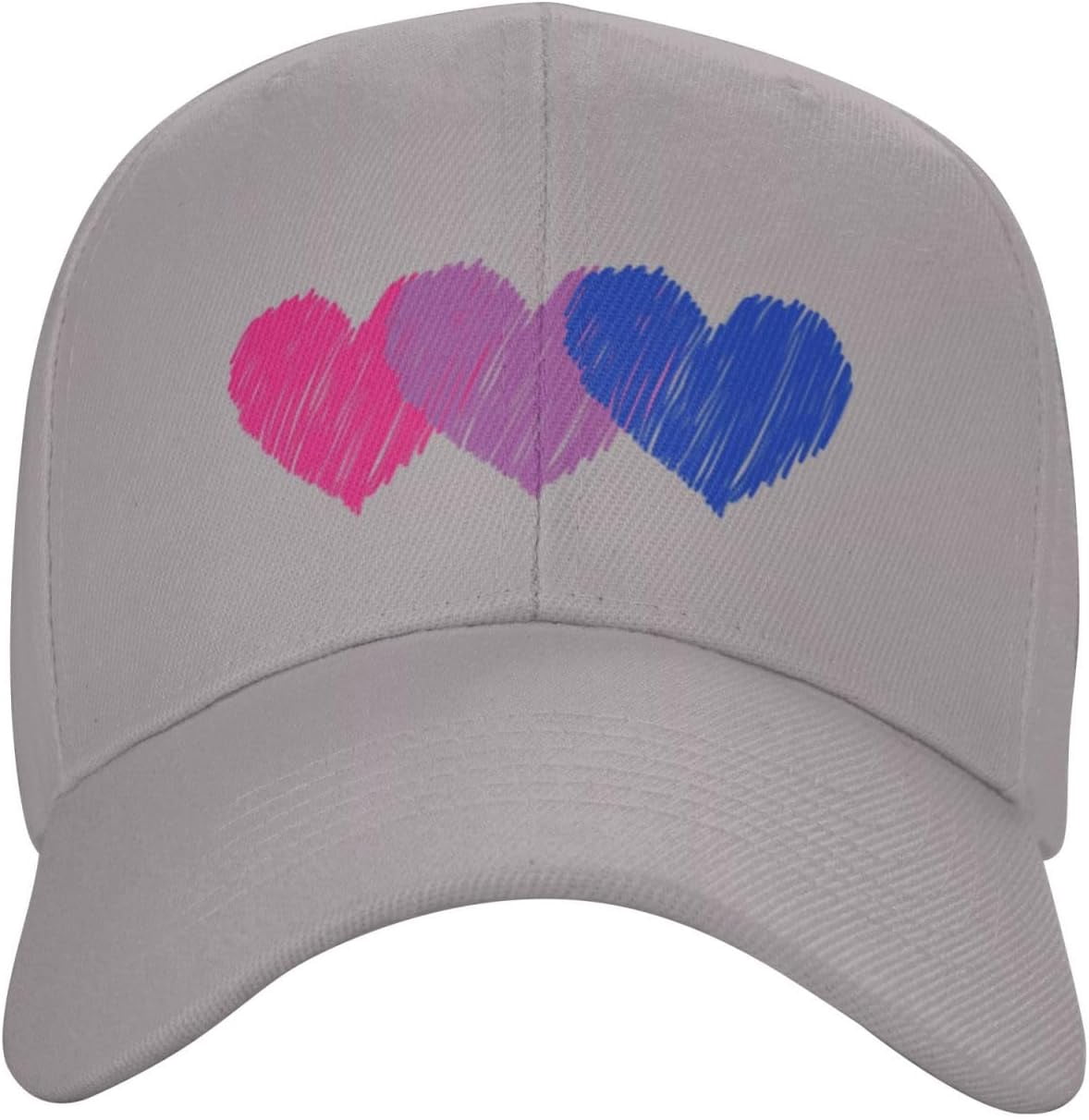 Bisexual Flag Hearts Love LGBT Bi Pride Black Hat for Men Outdoor Hat ...