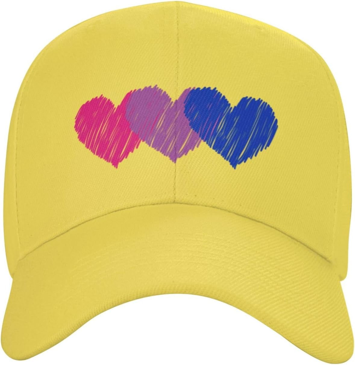 Bisexual Flag Hearts Love LGBT Bi Pride Black Hat for Men Outdoor Hat ...
