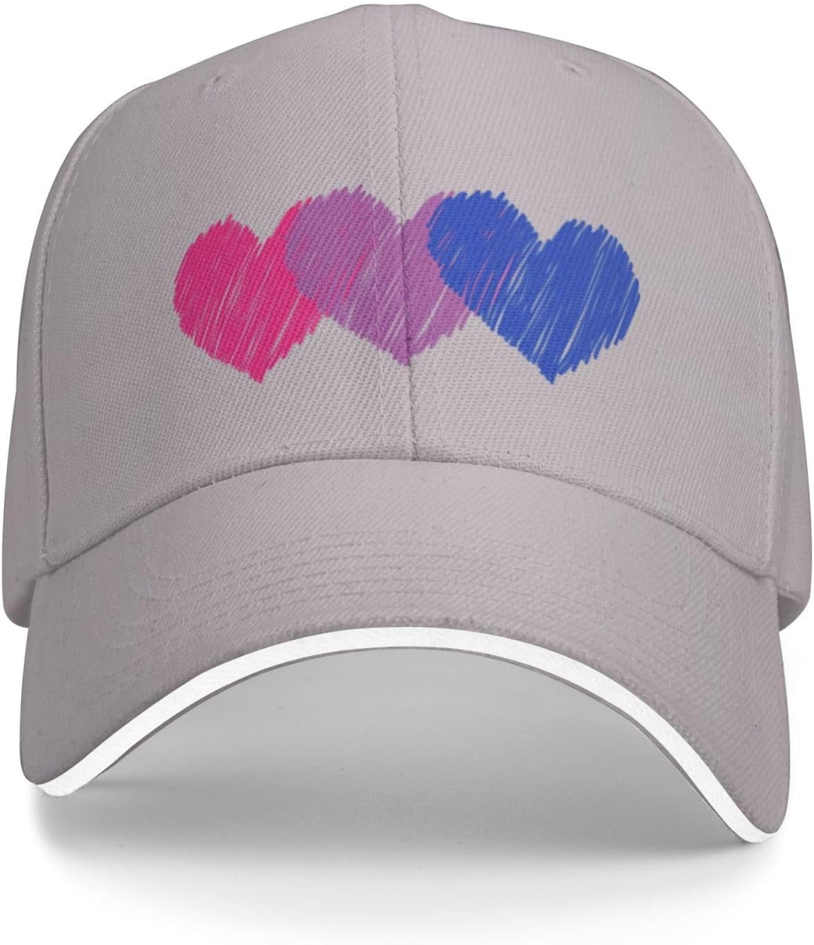 Bisexual Flag Hearts Love LGBT Bi Pride Gifts Baseball Cap Men ...