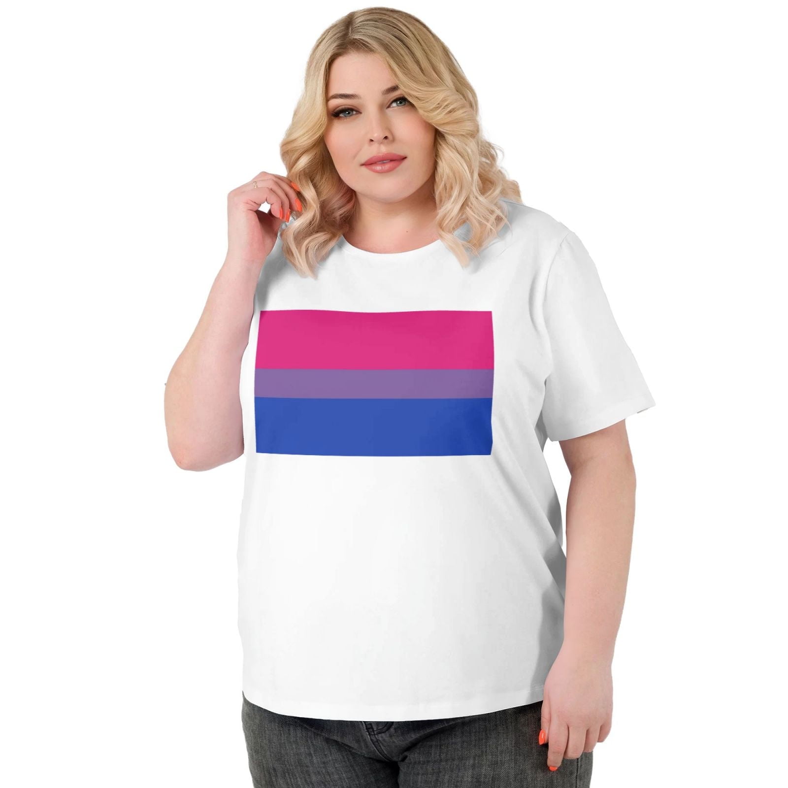 Bisexual Flag Lgbtq Flag Women'S Plus-Size Short Sleeve Crew Neck Tee ...
