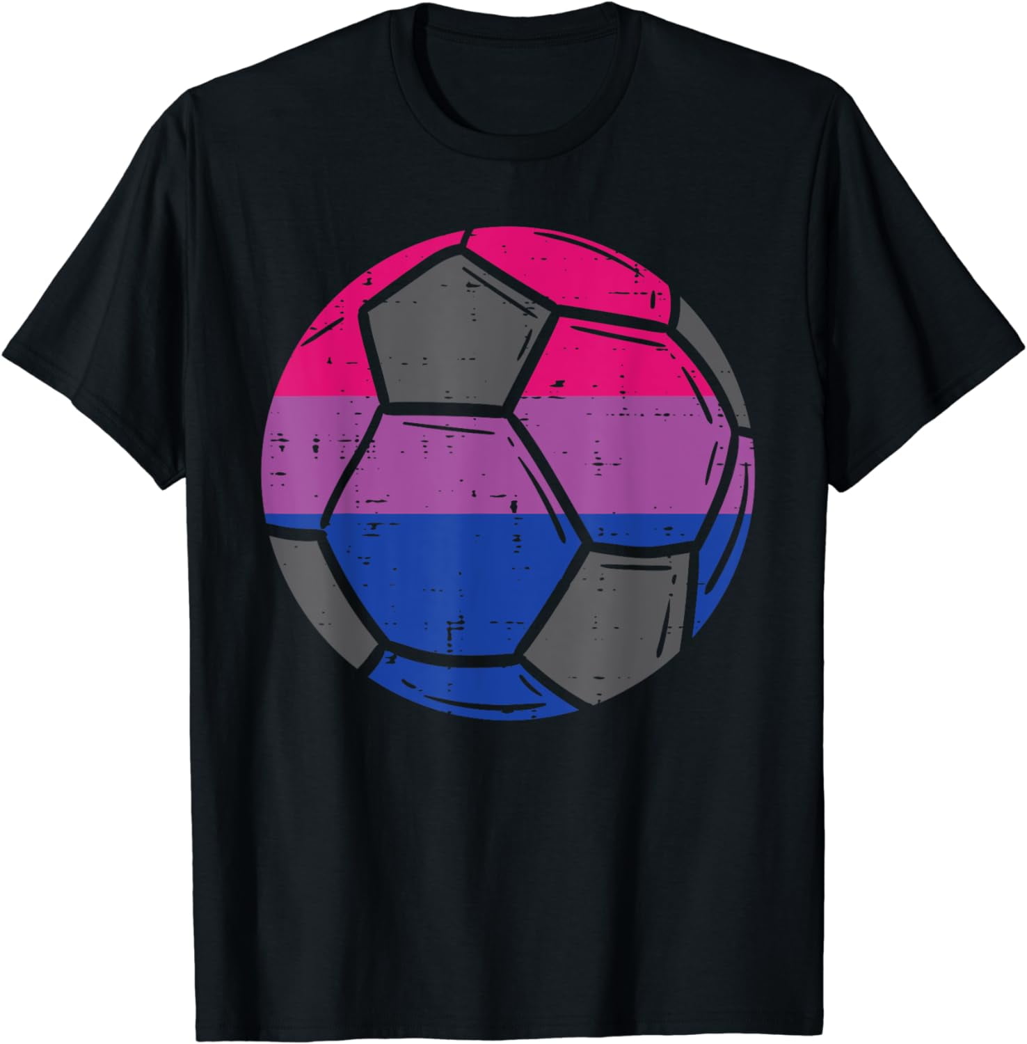 Bisexual Flag Soccer Bi Pride Month LGBTQ Ally LGBT Sports T-Shirt ...