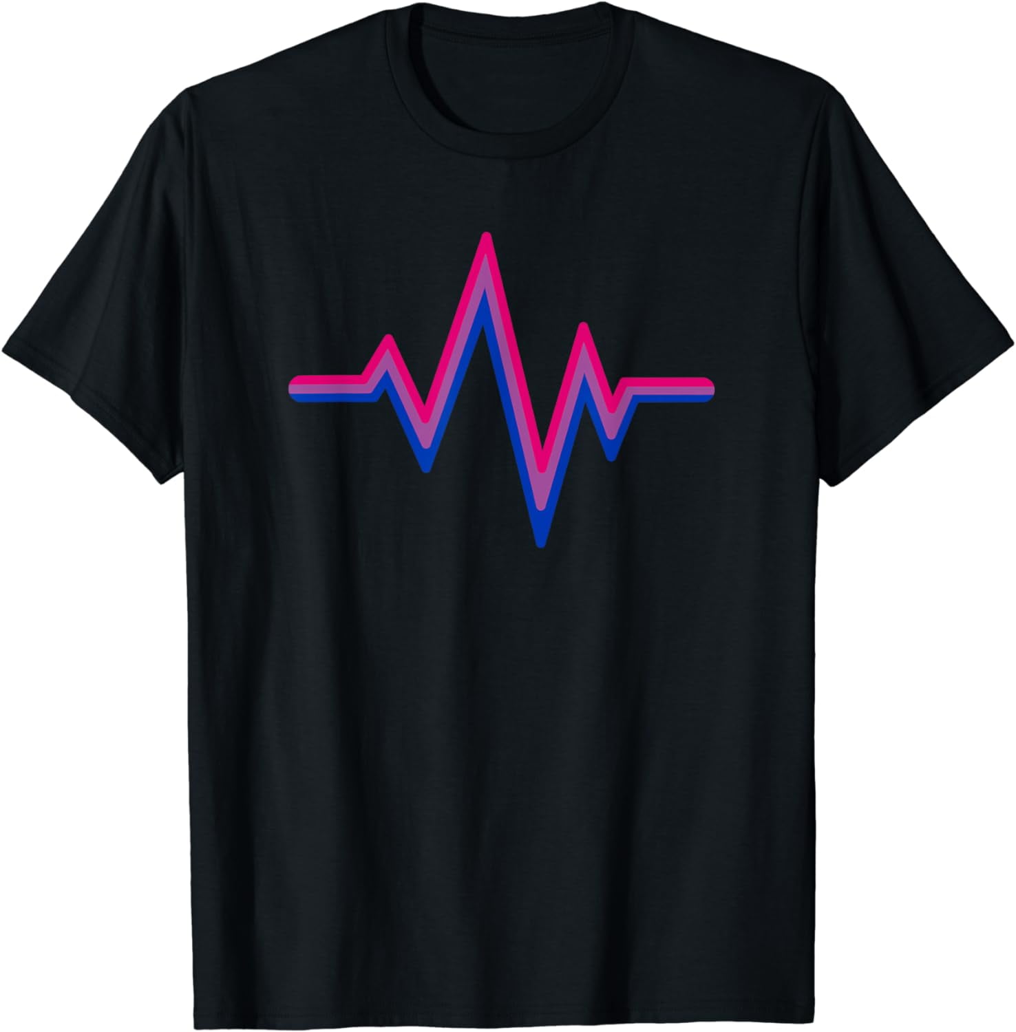 Bisexual Heartbeat Bi Flag Colors LGBT Pride LGBTQ Nurse T-Shirt ...