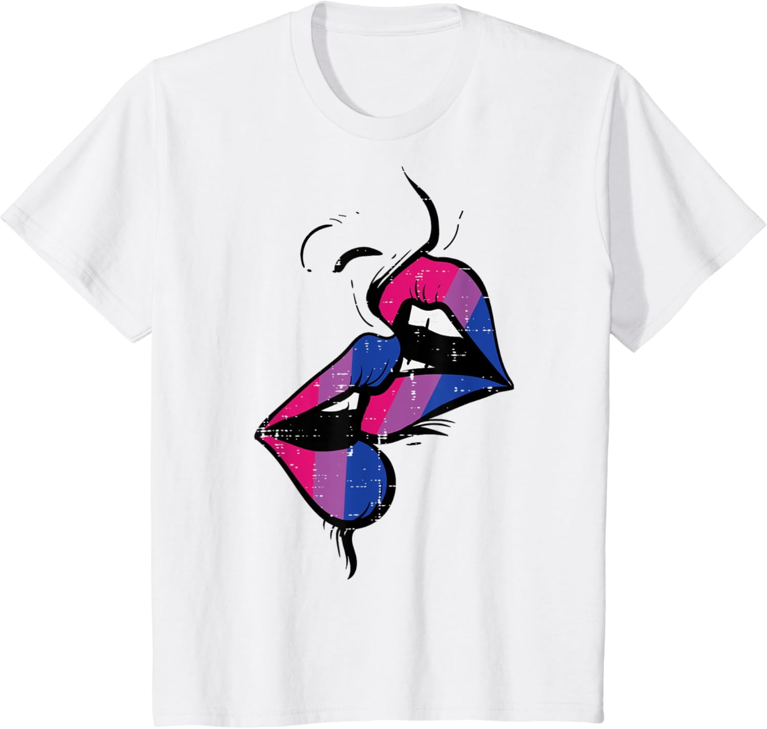 Bisexual Lips Kiss Bi Pride Flag Bisexuality LGBTQ Women Men T-Shirt ...