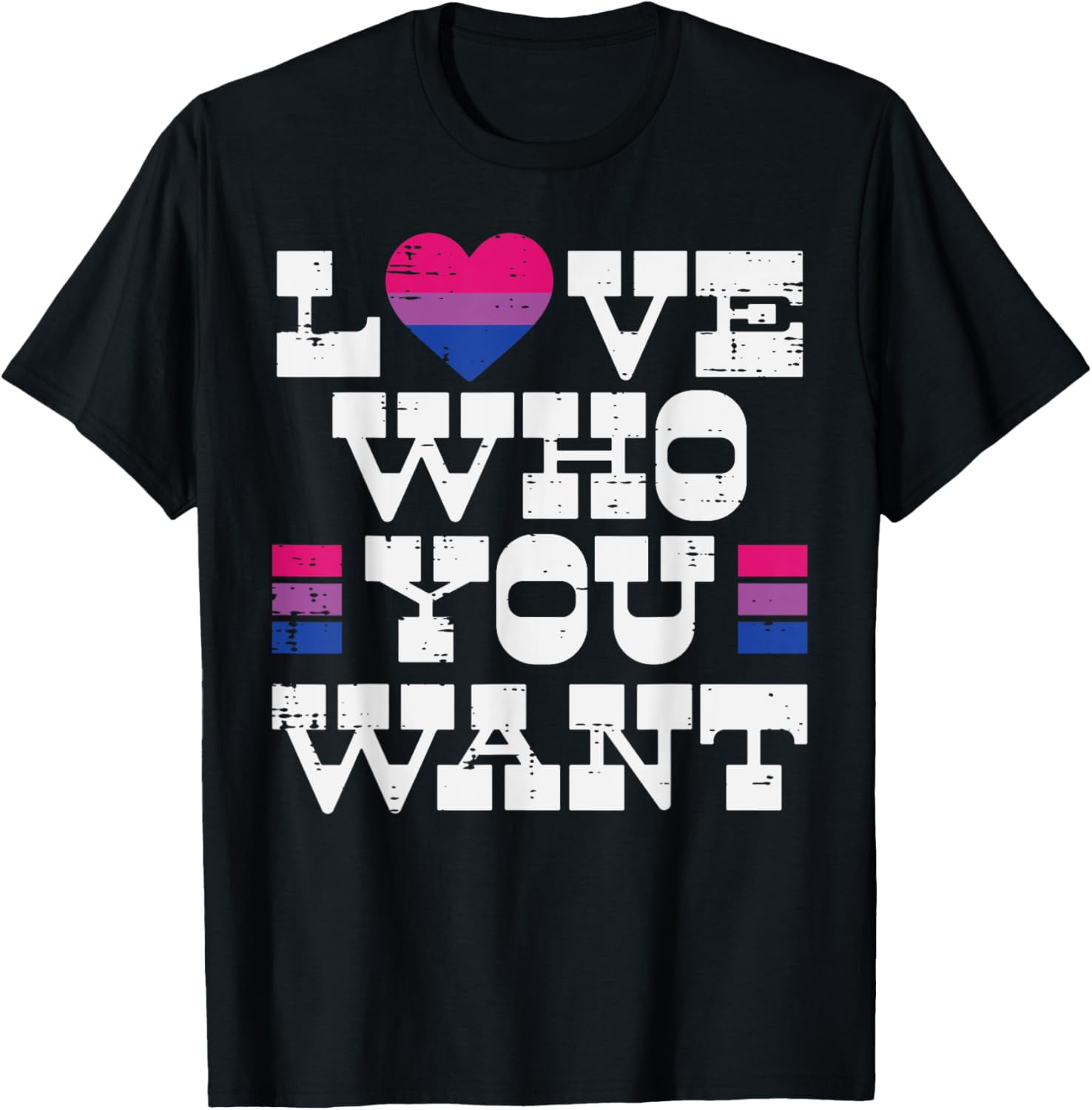 Bisexual Love Who You Want Bi Pride Flag LGBTQ Women Men T-Shirt ...