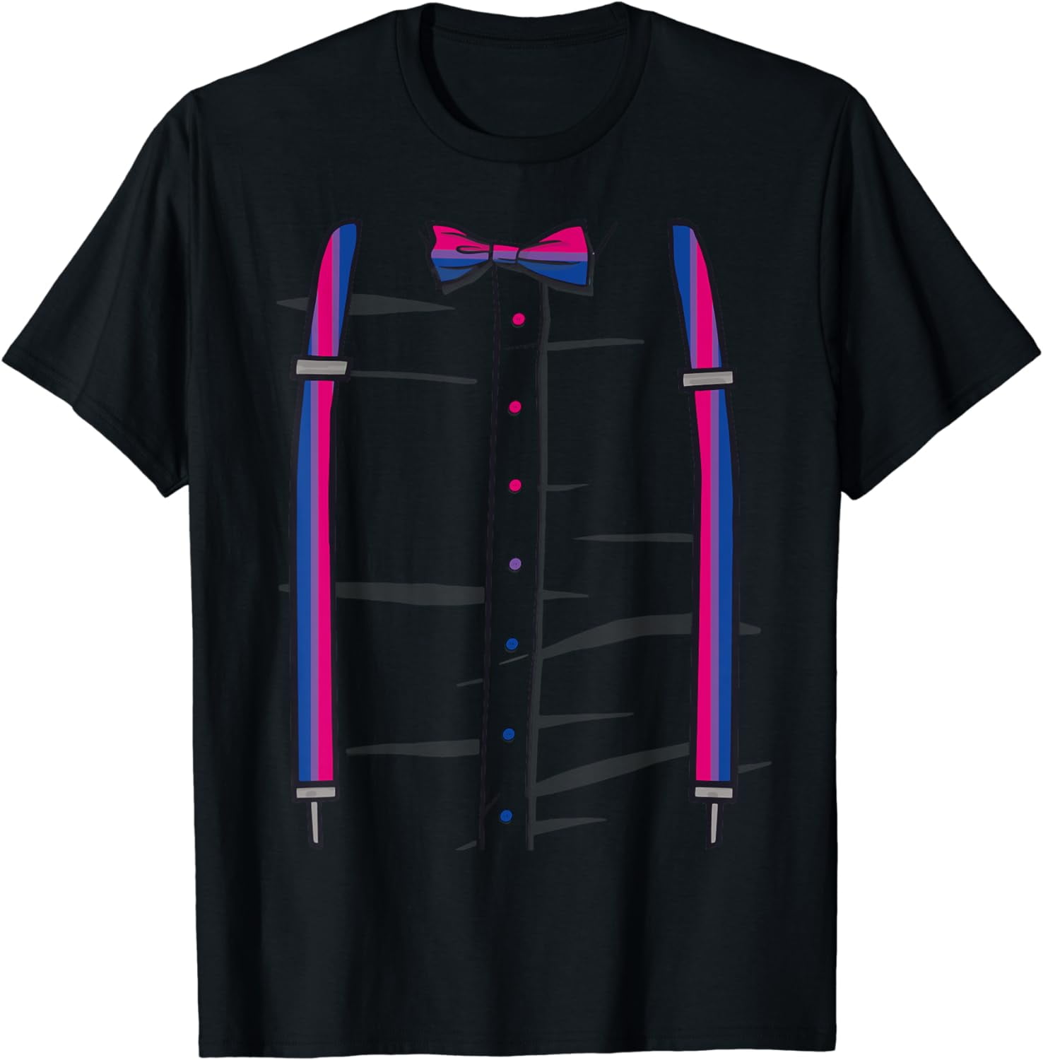 Bisexual Pride Flag Bow Tie and Braces LGBTQ Bi T-Shirt - Walmart.com