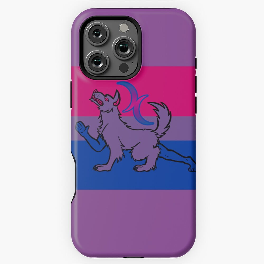 Bisexual Pride Flag Werewolf Phone Case for iPhone 16 15 14 13 12 11 ...
