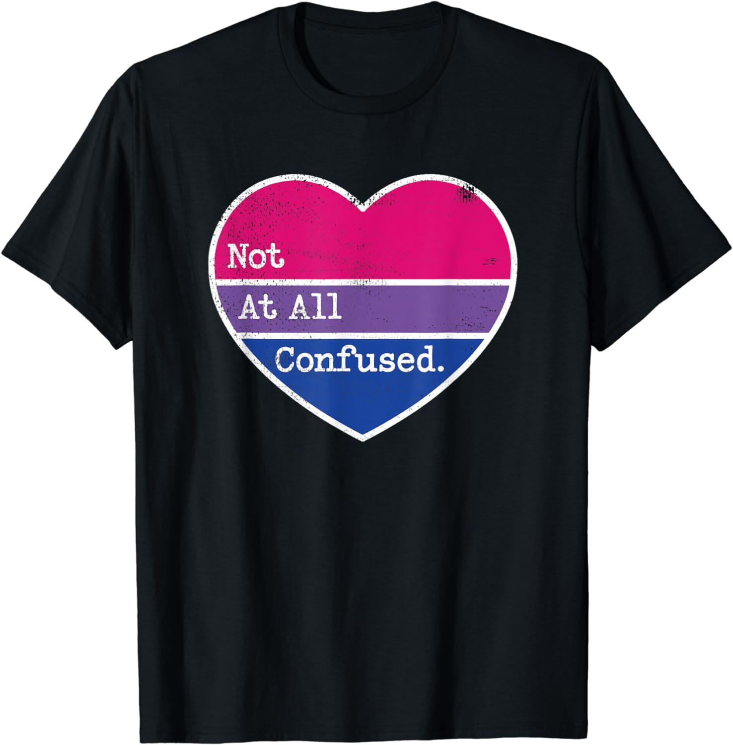 Bisexual Pride Not Confused Bi Pride Bi Colors Heart T-Shirt - Walmart.com