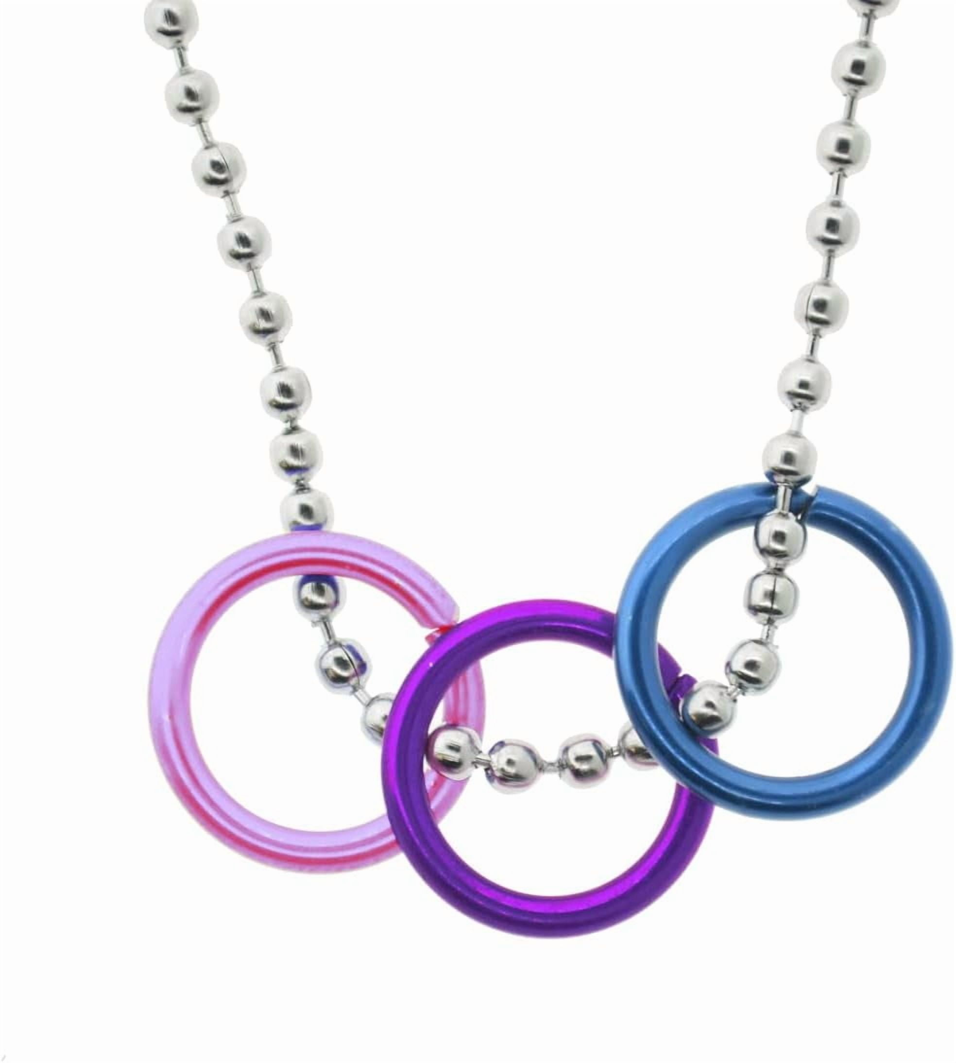 Bisexual Pride - Purple, Pink & Blue Flag Themed Freedom Rings Necklace ...