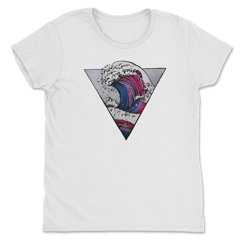 Bisexual Pride Shirt Bi Flag Ocean Wave Subtle LGBT Pride Festival Tee ...