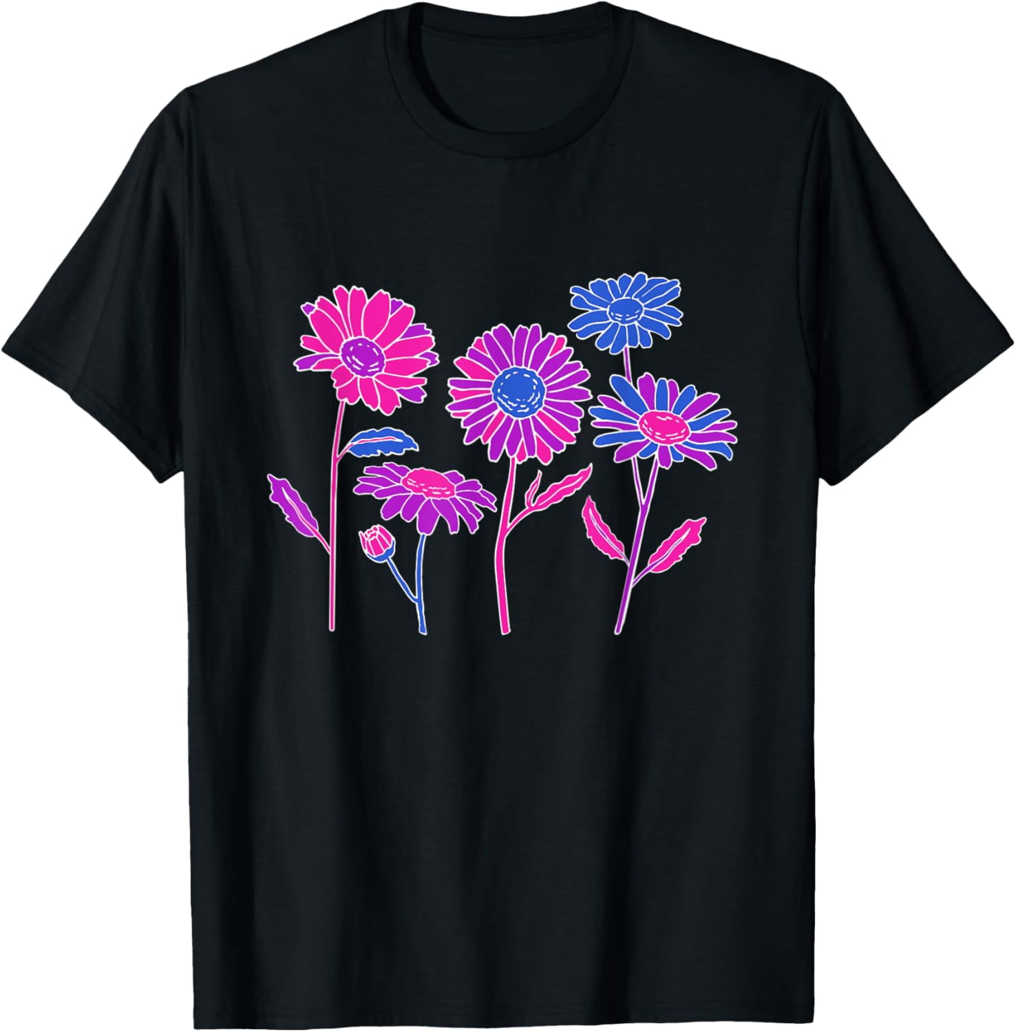 Bisexual Wild Flowers Bi LGBT Bisexual Pride T-Shirt men and women can ...
