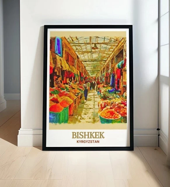 Bishkek Travel Print - Osh Bazaar Art Prints For Your Home NO FRAMED ...
