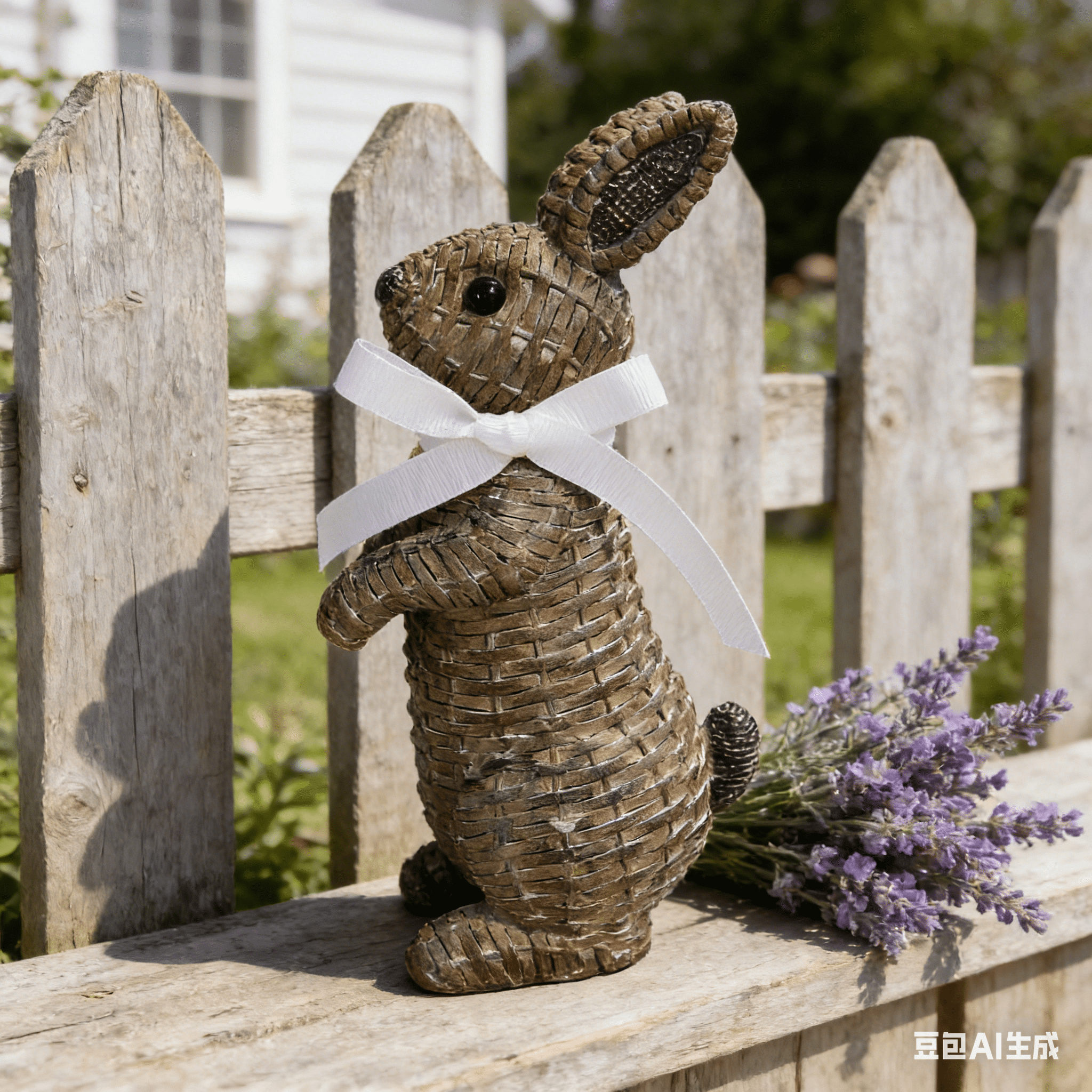 Bisitoy Easter Decor: Woven Design Rabbit Figure for Spring Patio Decor ...