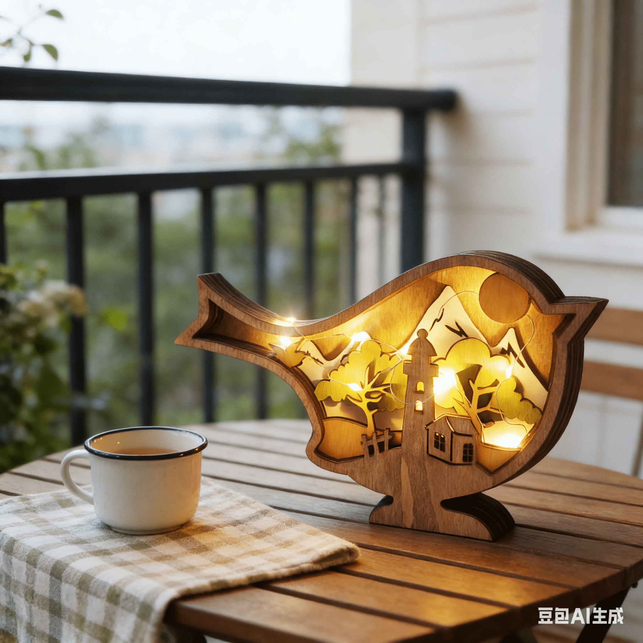 Bisitoy Handmade Easter Bunny LED Lamp - Wood Carving Decor with Soft ...