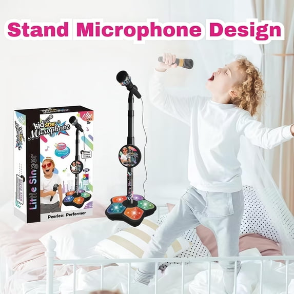 Bisitoy Mini Microphone Toy All-in-One Karaoke Machine, Adjustable ...