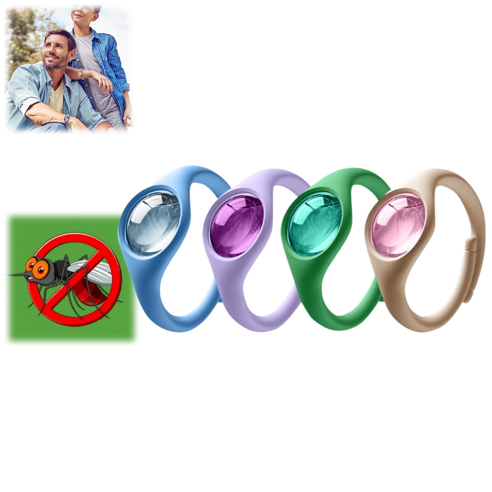 Bisitoy Mosquito Repellent Bracelets, 4 Pack Plant-Based Deet-Free ...