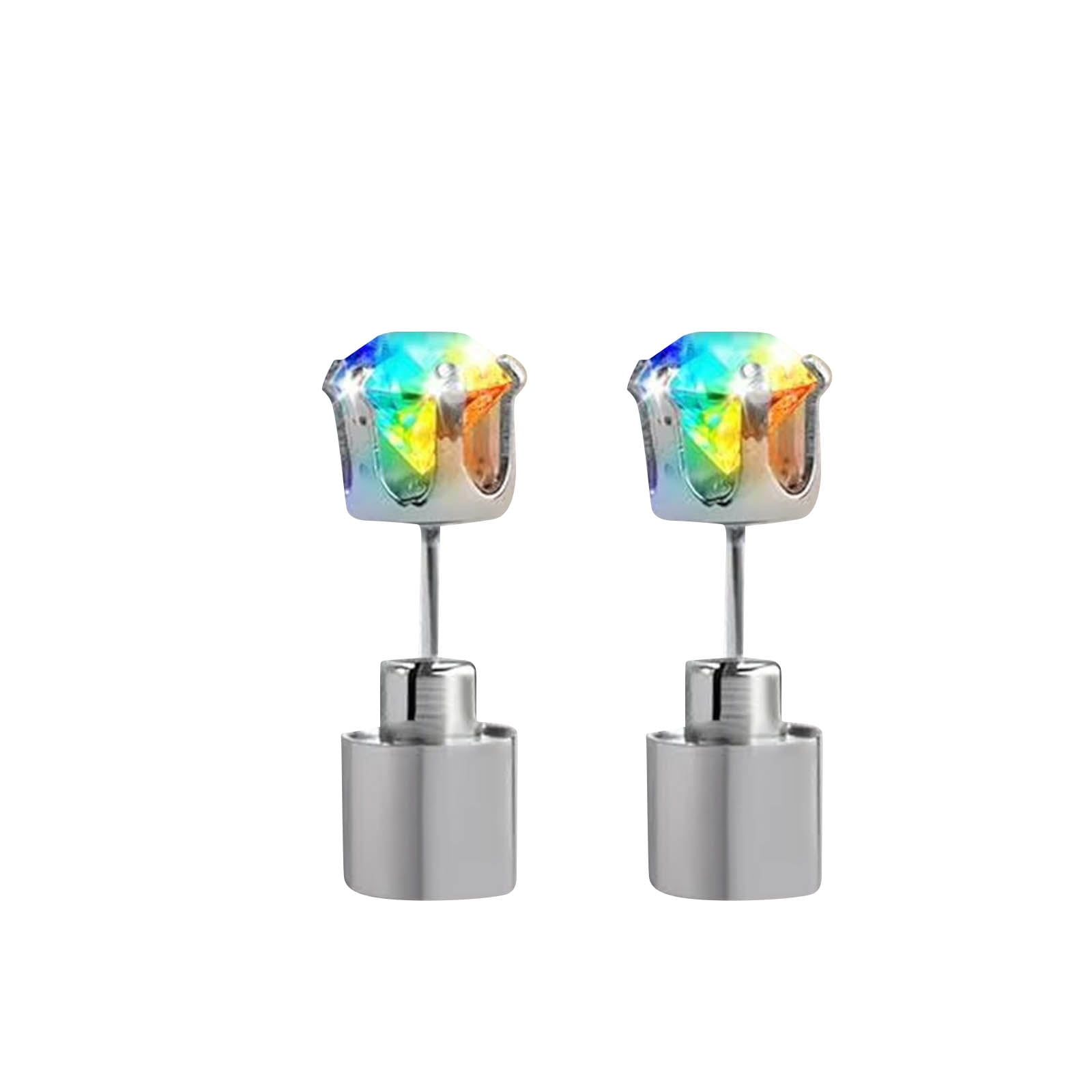 Bisitoy New 2026 2Pc Fashion Led Earring Glowing Crystal Stainless Ear ...