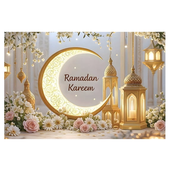Bisitoy Ramadan Decorations for Home Eid Mubarak Photography Backdrop ...