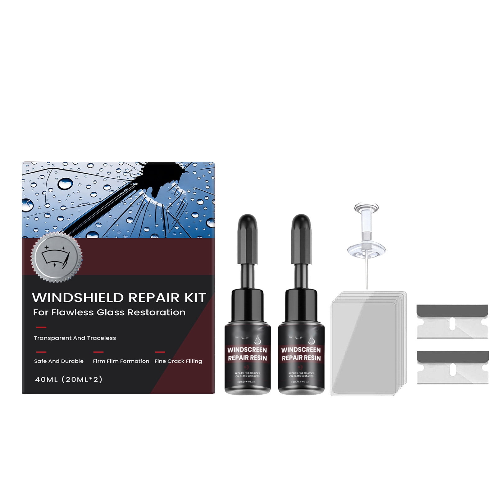 Bisitoy Windshield Repair Kit, Professional Rock Chip Repair Kit for ...