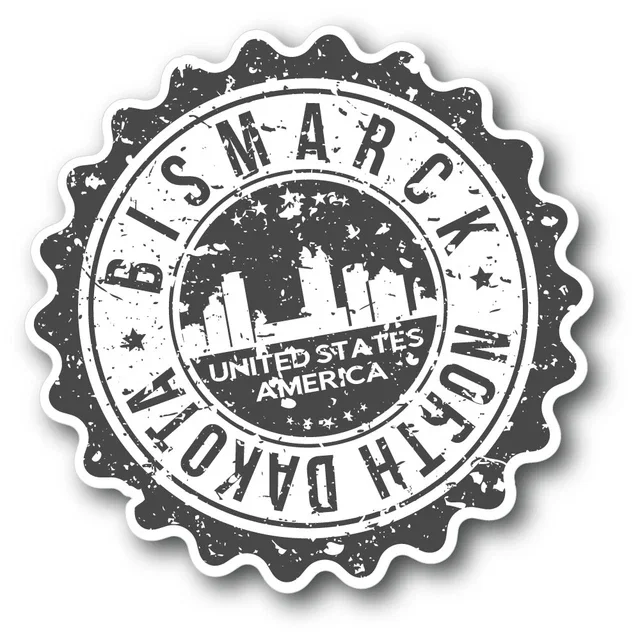 Bismarck City North Dakota Usa State Vintage Grunge Sticker Phone Decal ...
