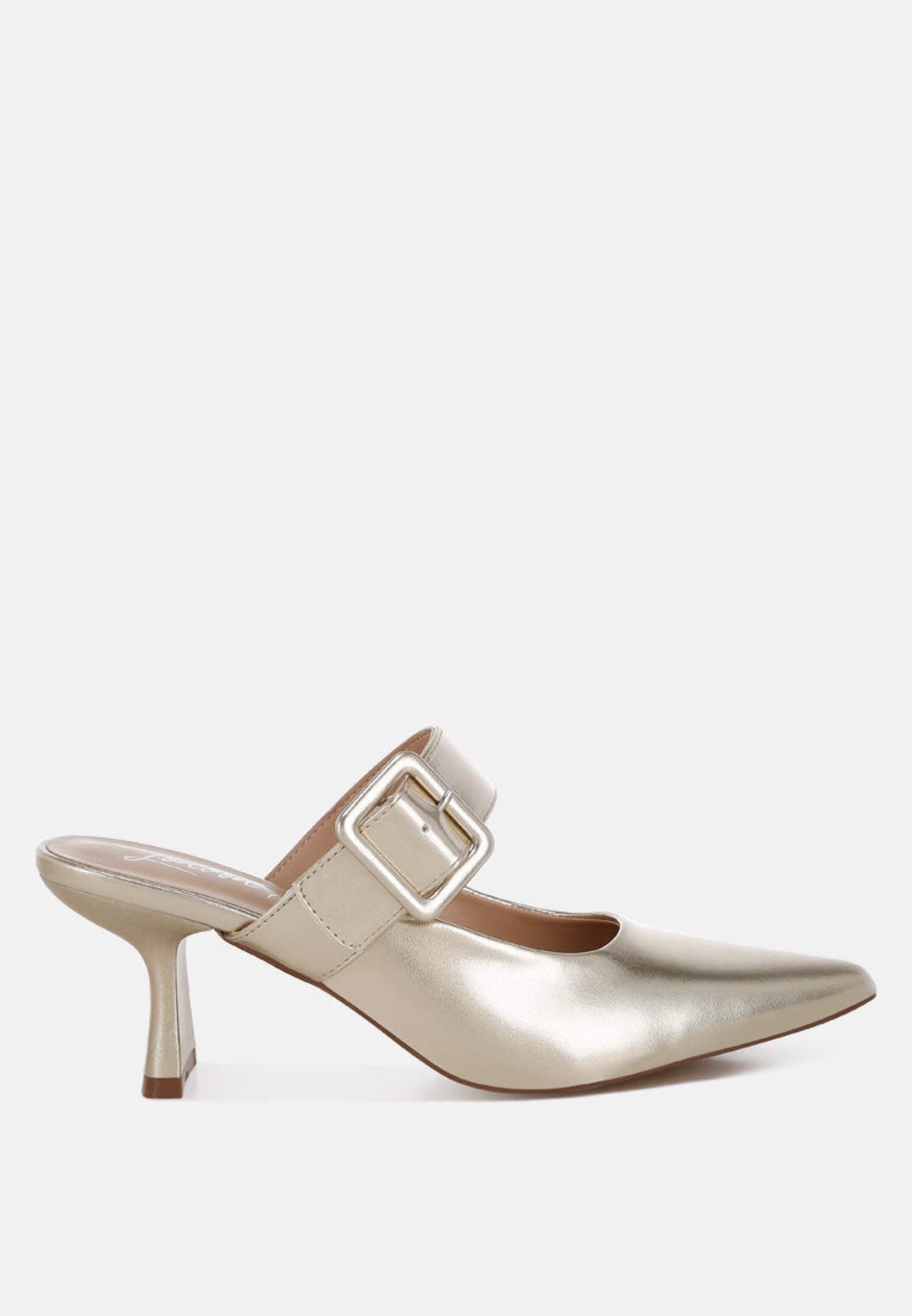 Bismi Large Buckle Kitten Heel Mules - Walmart.com