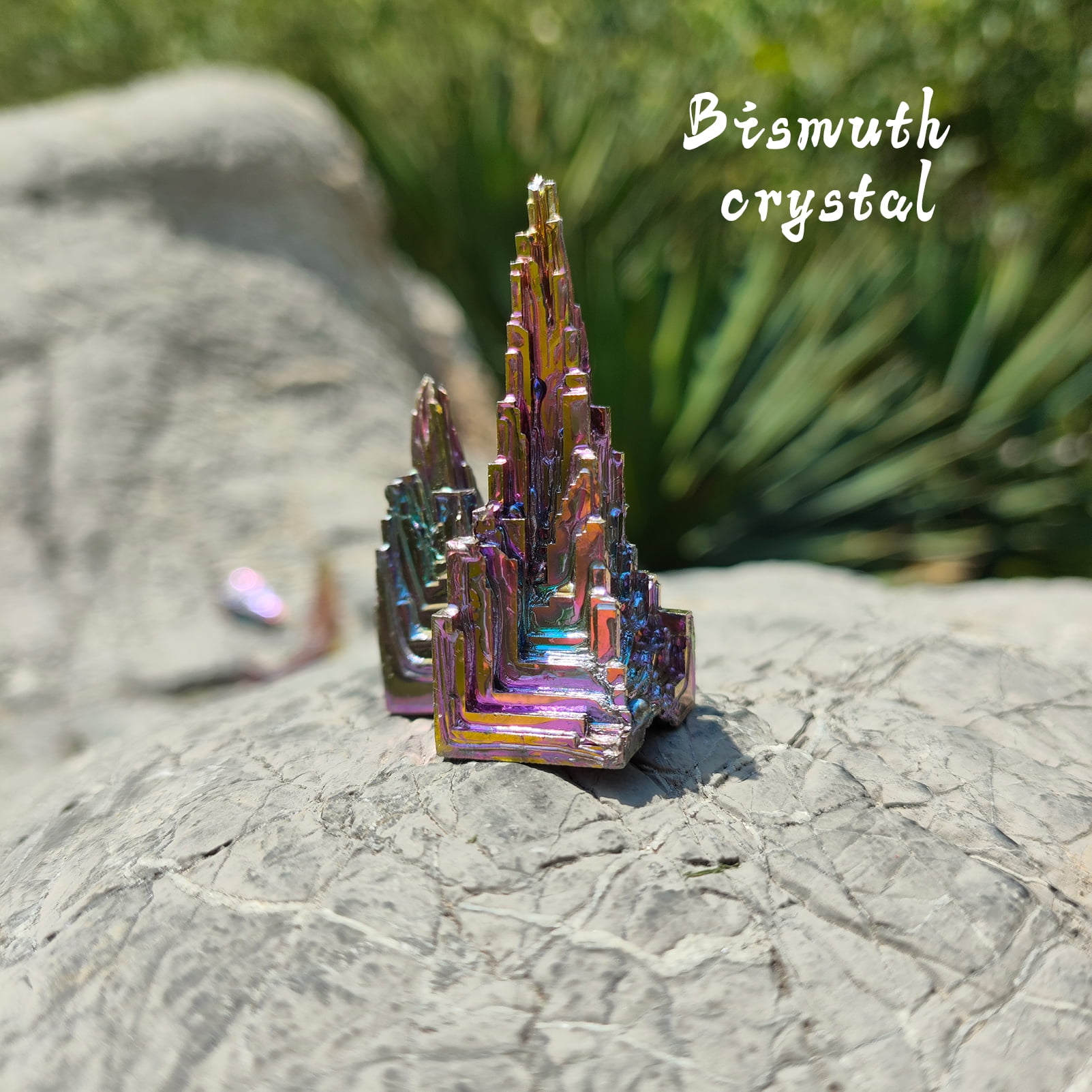 Bismuth Crystal Cluster｜Natural Iridescent Desk Decor｜Meditation Focus ...