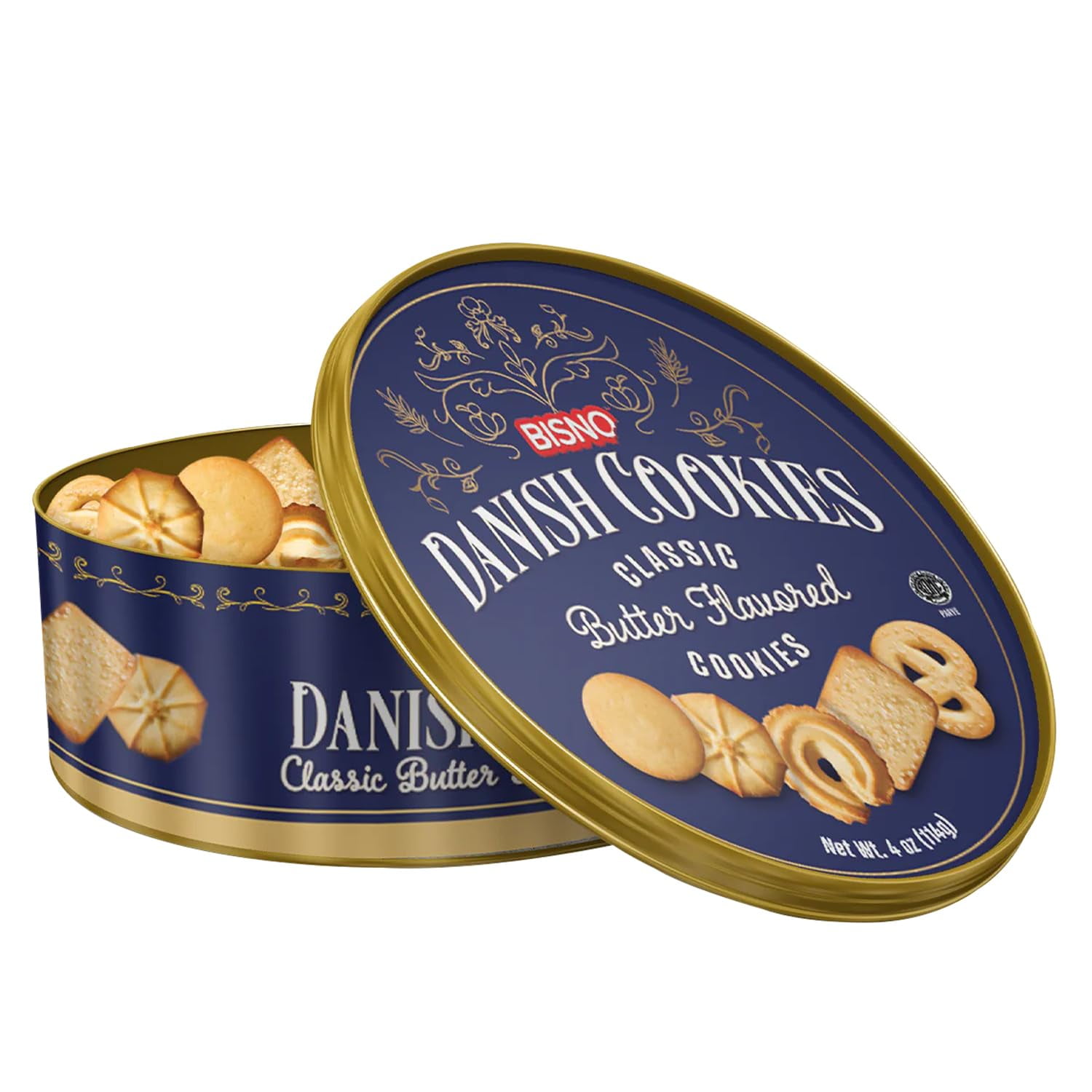 Bisno Danish Butter Cookies MZF22 Tins, Kosher - Pack of 3, Delightful ...