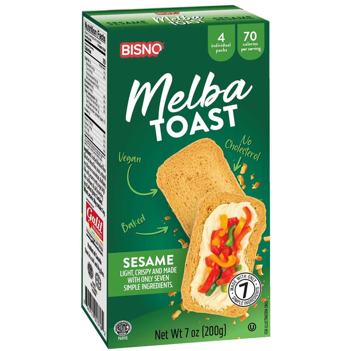 Bisno Melba Toast 2-Pack RRF12 - Light, Cripsy, Vegan Baked Snack ...
